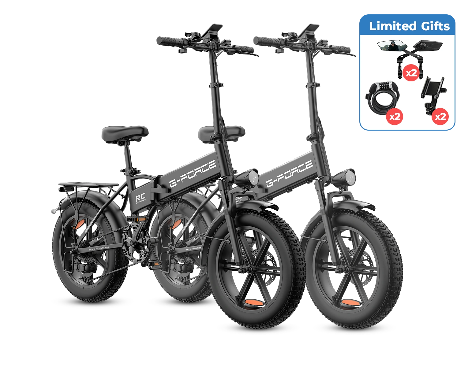 Buy 2 G-FORCE RC Folding Ebikes – 750W Fat Tire Power, Compact & Portable – G-FORCE BIKE