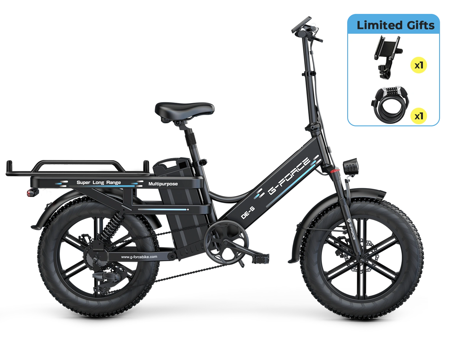 Longest Range Cargo Ebike - G-FORCE DE-S| 210 Miles & Safe Battery – G ...